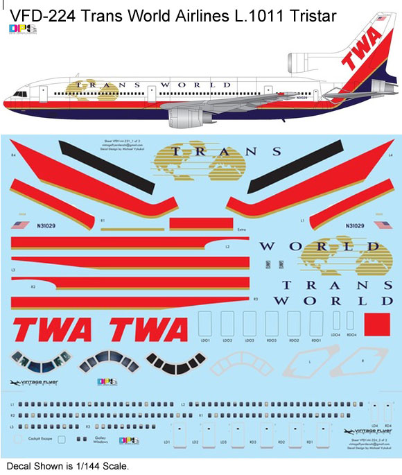 Vintage Flyer has released 5 Tristar decals | Airline Hobby Supplies