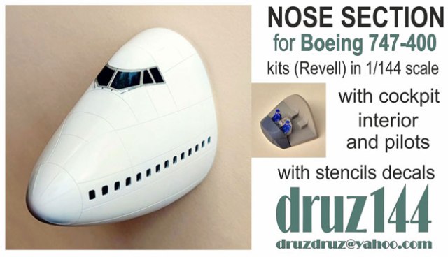 Druz144 Boeing 747-400 Nose & Cockpit | Airline Hobby Supplies